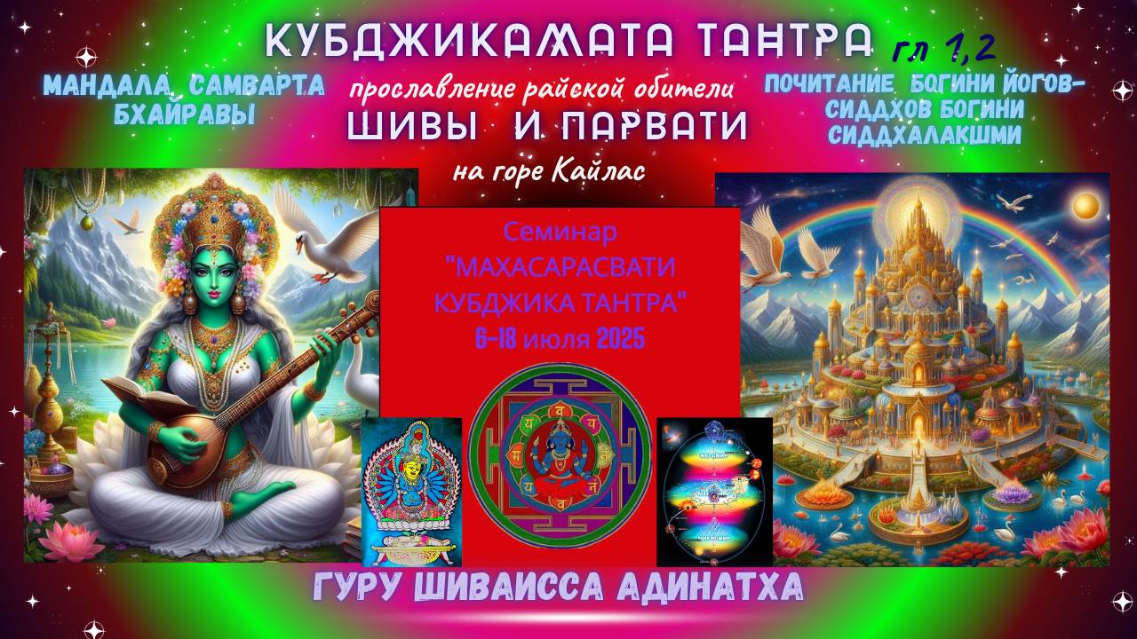 КУБДЖИКАМАТА ТАНТРА гл 1,2 -  Мандала  Самварта Бхайравы, почитание  Богини йогов-сиддхов богини