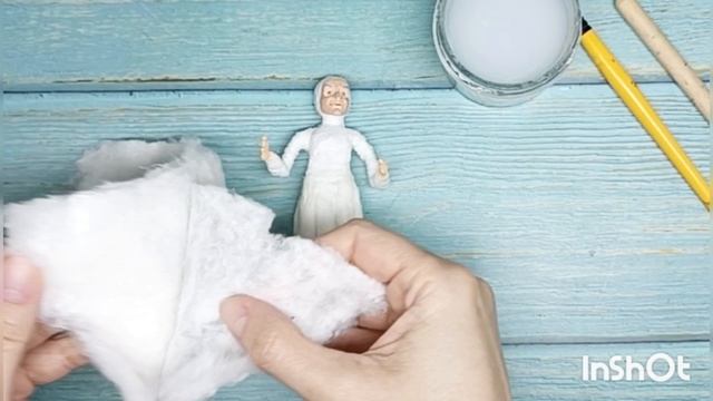 Бабуся Ягуся, ватная игрушка, часть 3 - верхняя часть куколки