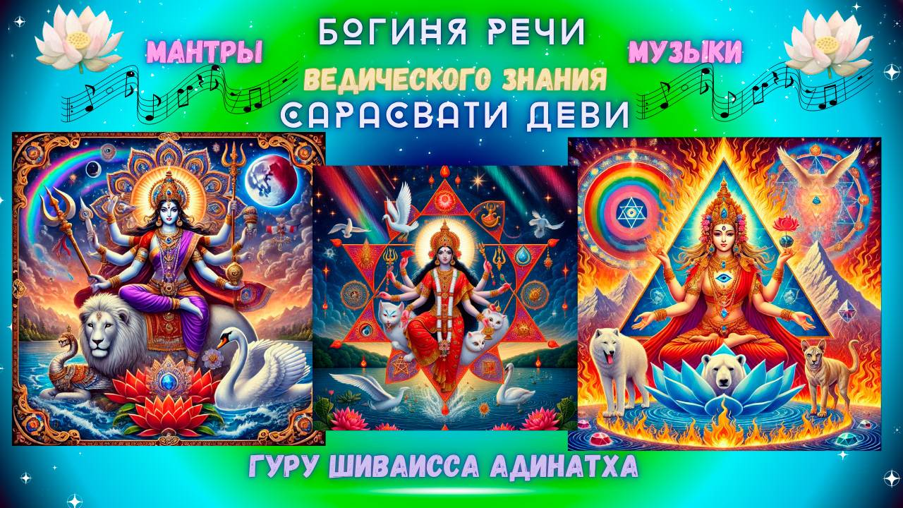 Богиня речи мантры ведического знания музыки Сарасвати Деви