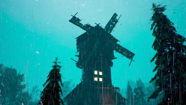 КОШМАРНЫЙ, ЖЕСТОКИЙ, ОЧЕНЬ сильный лесной дождь с громом для незабываемого отдыха в формате 4K