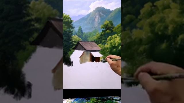 Как нарисовать домик в лесу