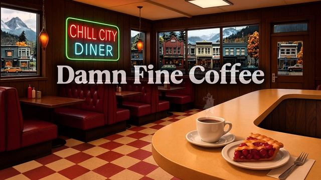 ☕️ Chill City Diner ｜ Twin Peaks Inspired Cozy Diner Ambiance ｜ Calm Rainy Day Jazz Noir Vibes