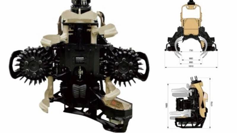 Харвестерная головка и корчеватель на экскаватор