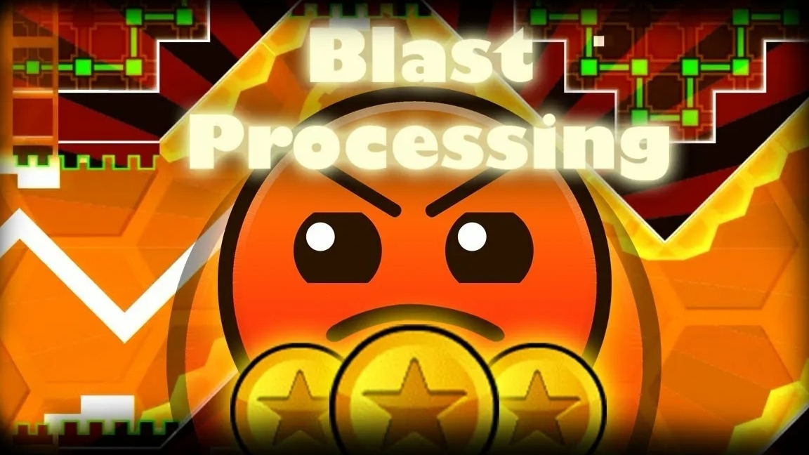 Прохождение уровня "Blast Processing". Geometry dash.