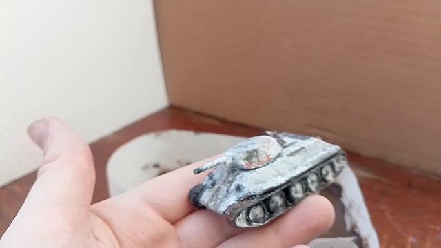 Диорама,, Конт-наступление Красной Армии под Москвой'' диорама с т-3476 в 1/100