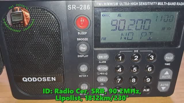 07.06.2025 12:04UTC, [Es, QRP], Radio Cer, Сербия, Липолист, 90.2МГц, 1812км, 100Ватт