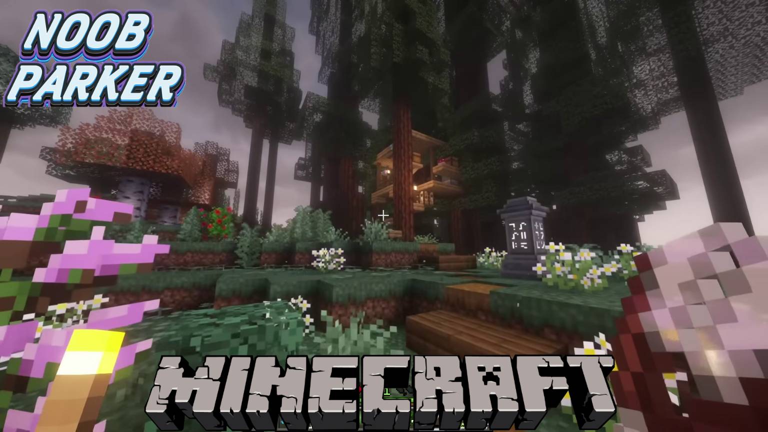 Лонгплей Майнкрафт Домик на дереве в грибной деревне