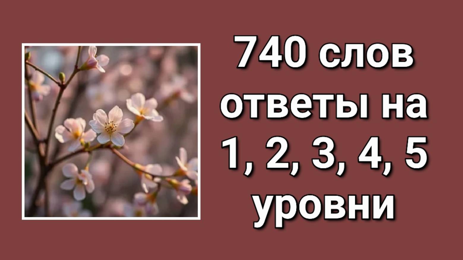 Словесная игра 740 слов ответы 1, 2, 3, 4, 5 уровни