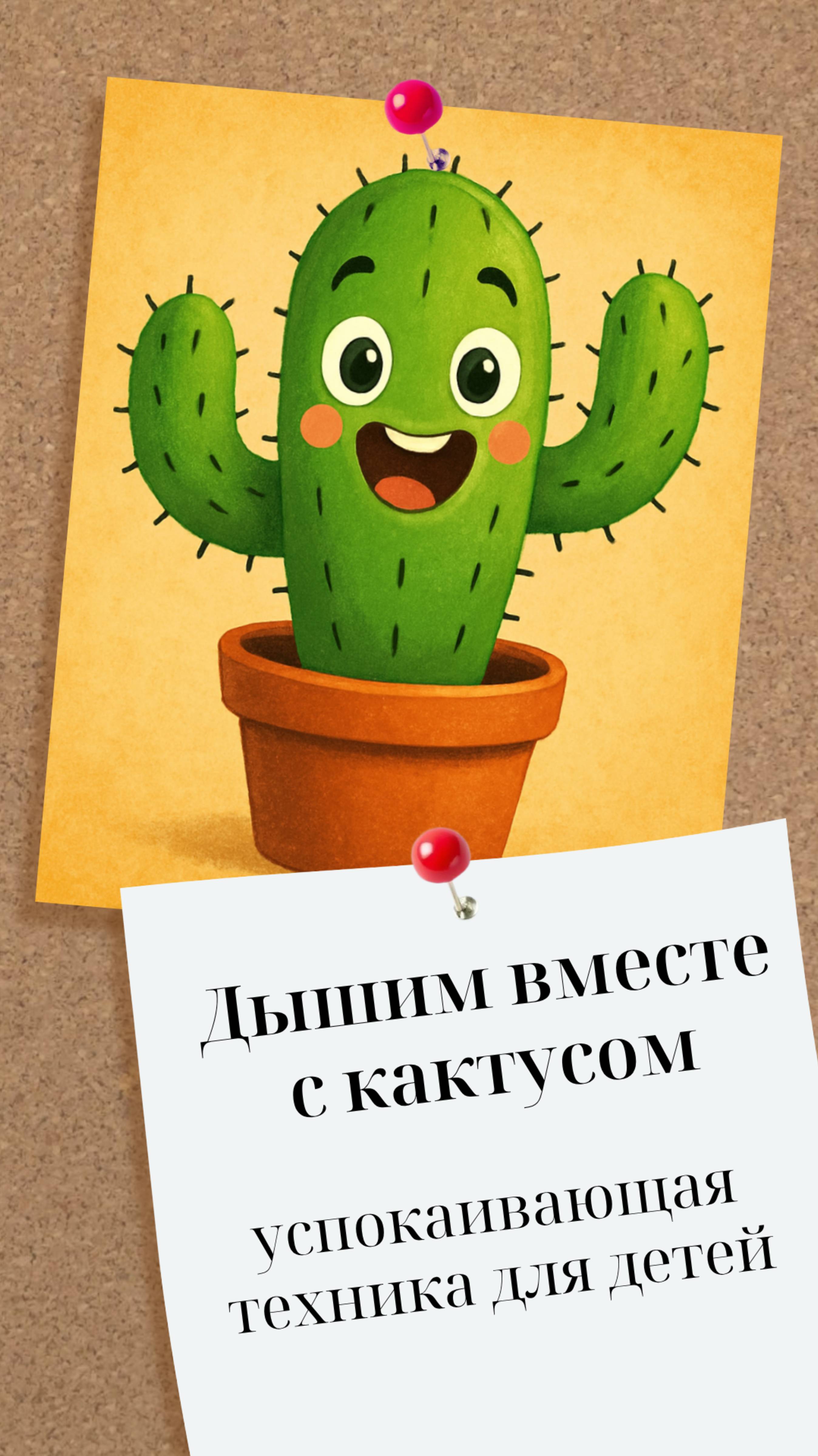 Дышим вместе с кактусом: техника дыхания для детей для снятия тревоги, нервного напряжения и страха