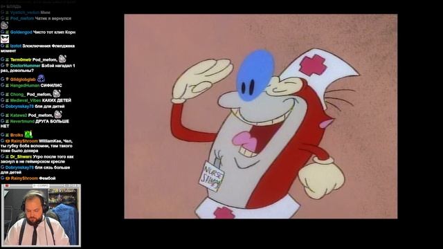 Бэбэй смотрит Шоу Рена и Стимпи (04.07.2023)