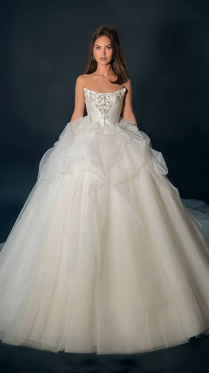 Пышное свадебное платье с атласным корсетом Брианна #свадебноеплатье #домневесты