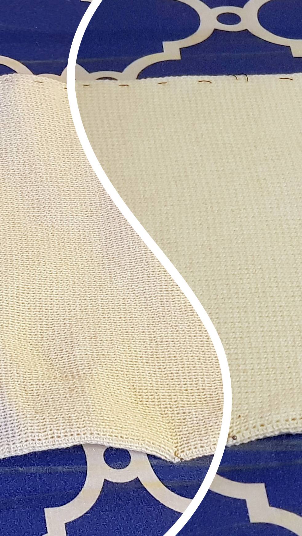 Демонстрация вязаной детали из 100% шерсти до и после ВТО в сравнении / Усадка вязаного полотна