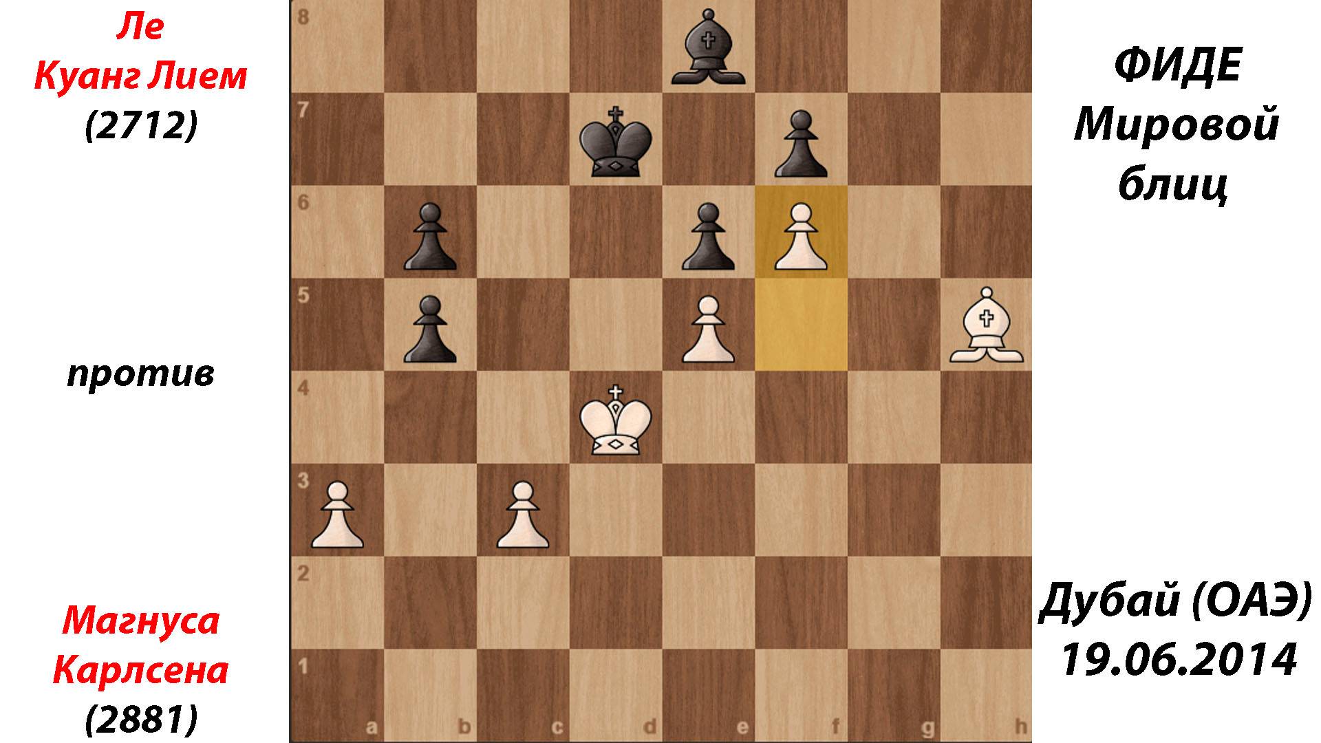 Ле Куанг Лием против Магнуса Карлсена. ФИДЕ Мировой блиц в Дубае (ОАЭ) 19.06.2014.
