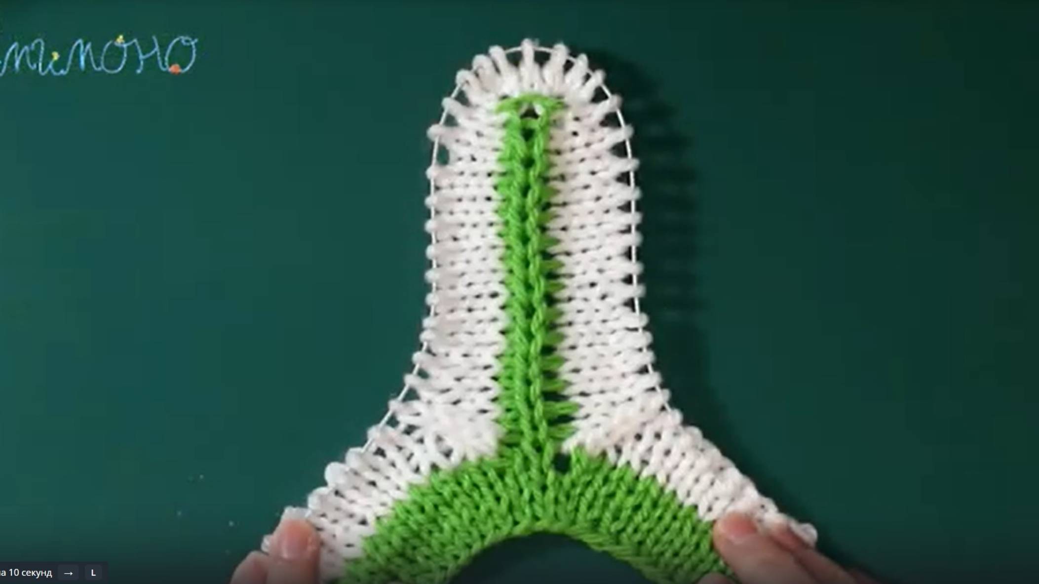 Урок вязания. СТОЛБИК С НАКИДАМИ СПИЦАМИ Как легко связать 31 петлю из двух пет