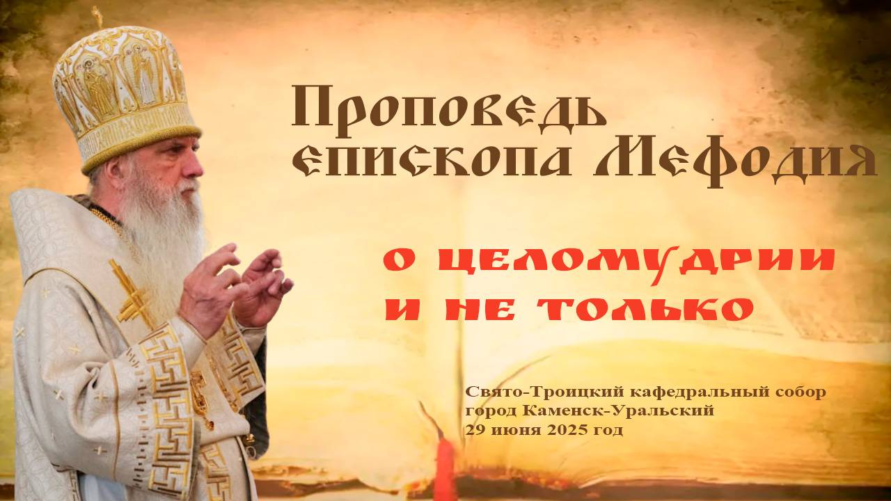 О целомудрии и не только | Проповедь епископа Мефодия