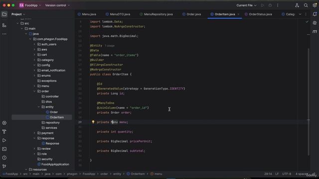 7 -Order Entity, DTO, Repo