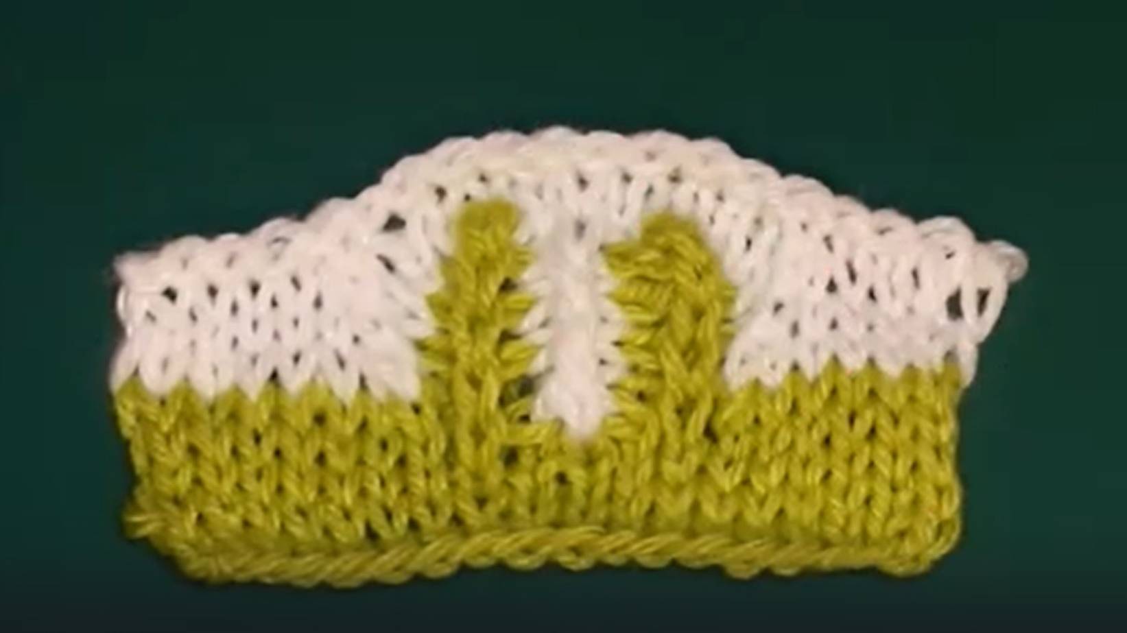 Урок вязания. Столбик с накидами 11 петель из 2