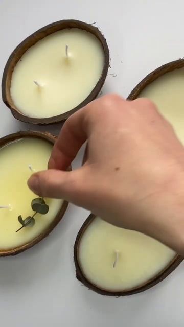 Изготовление свечей в кокосе. Аромат: манго #свеча #домашняясвеча #кокос #манго