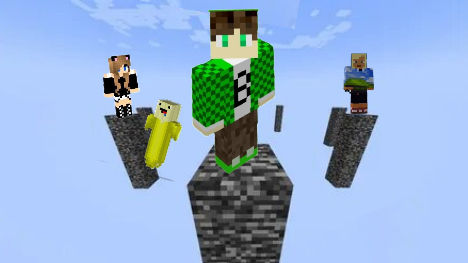 Майнкрафт но мы играем в ДЛИННЫЕ СТОЛБЫ!+Плейк+Настя+Саня