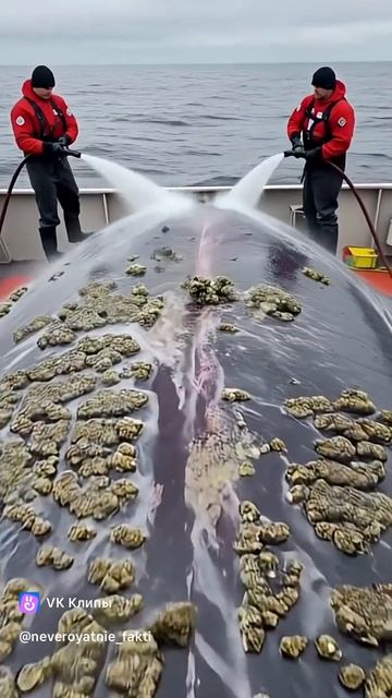 Спасение кита покрытого ракушками