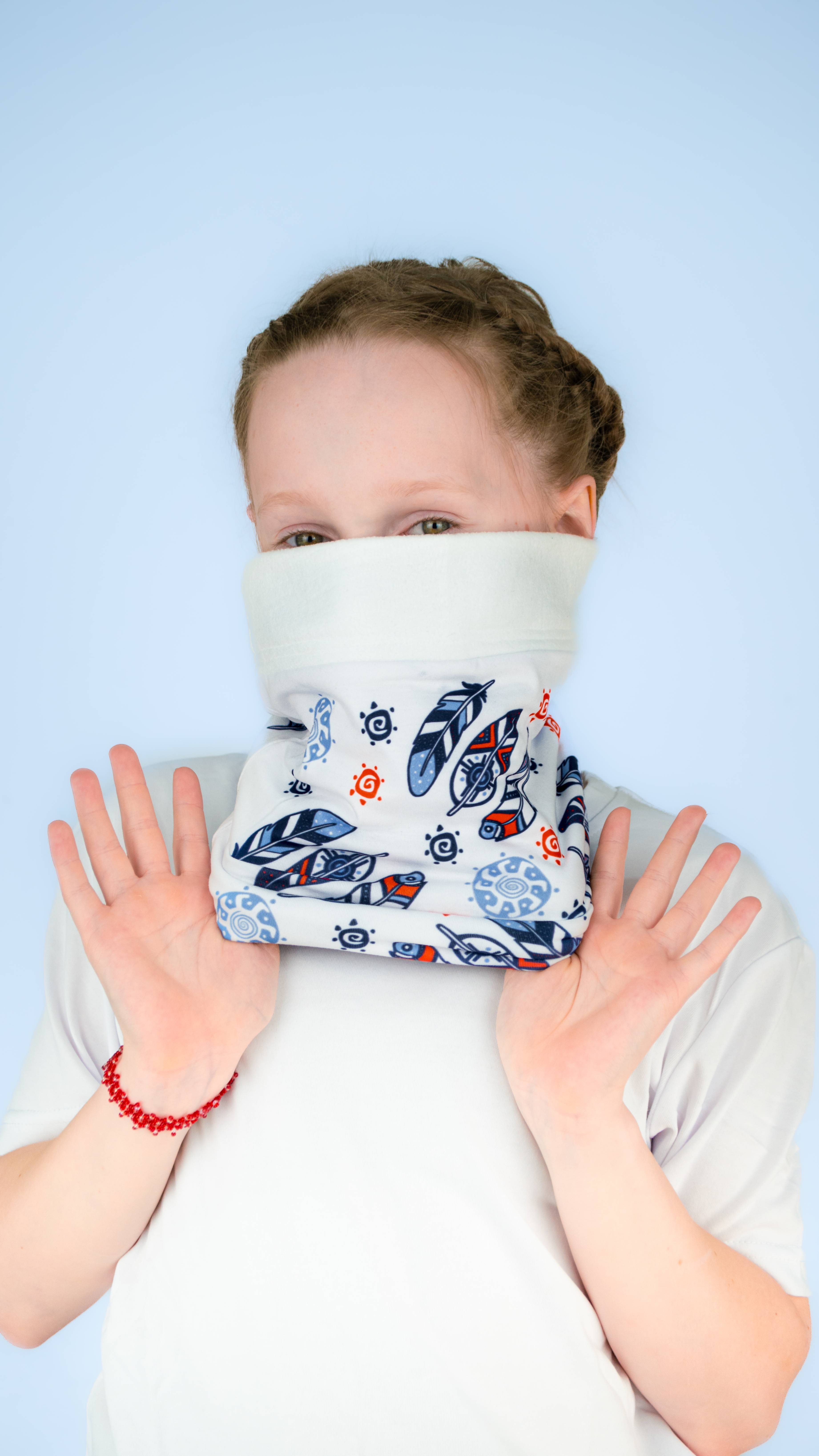 Бафф утепленный ПЕРЬЯ (белый)