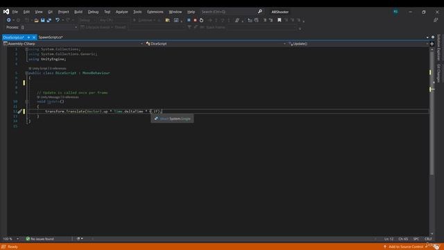 3 -AR Shooter Part 3 - making the object float after spawning