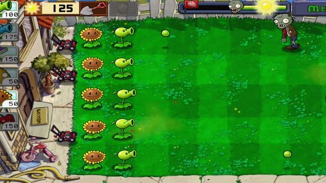 Plant vs zombie уровень 8 (растения против зомби)