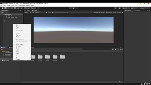 1 -AR Shooter Part 1 - Importing all the assets and setting up unity