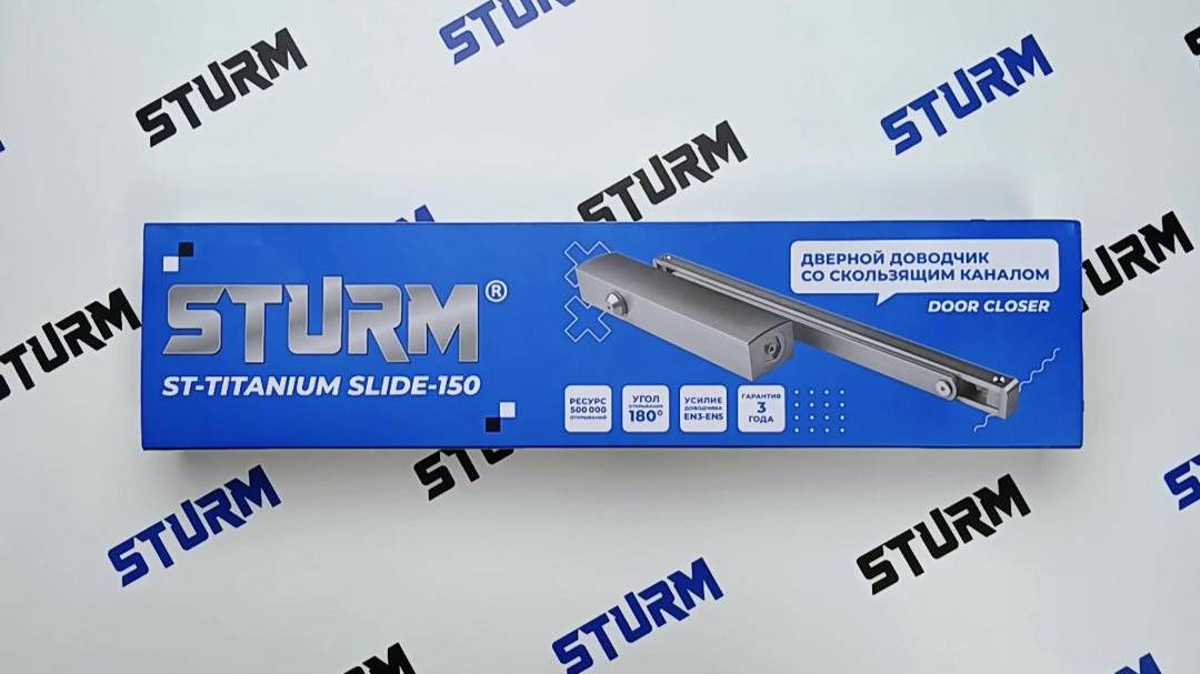 Распаковка дверного доводчика ST-Titanium Slide-150 (Белый)
