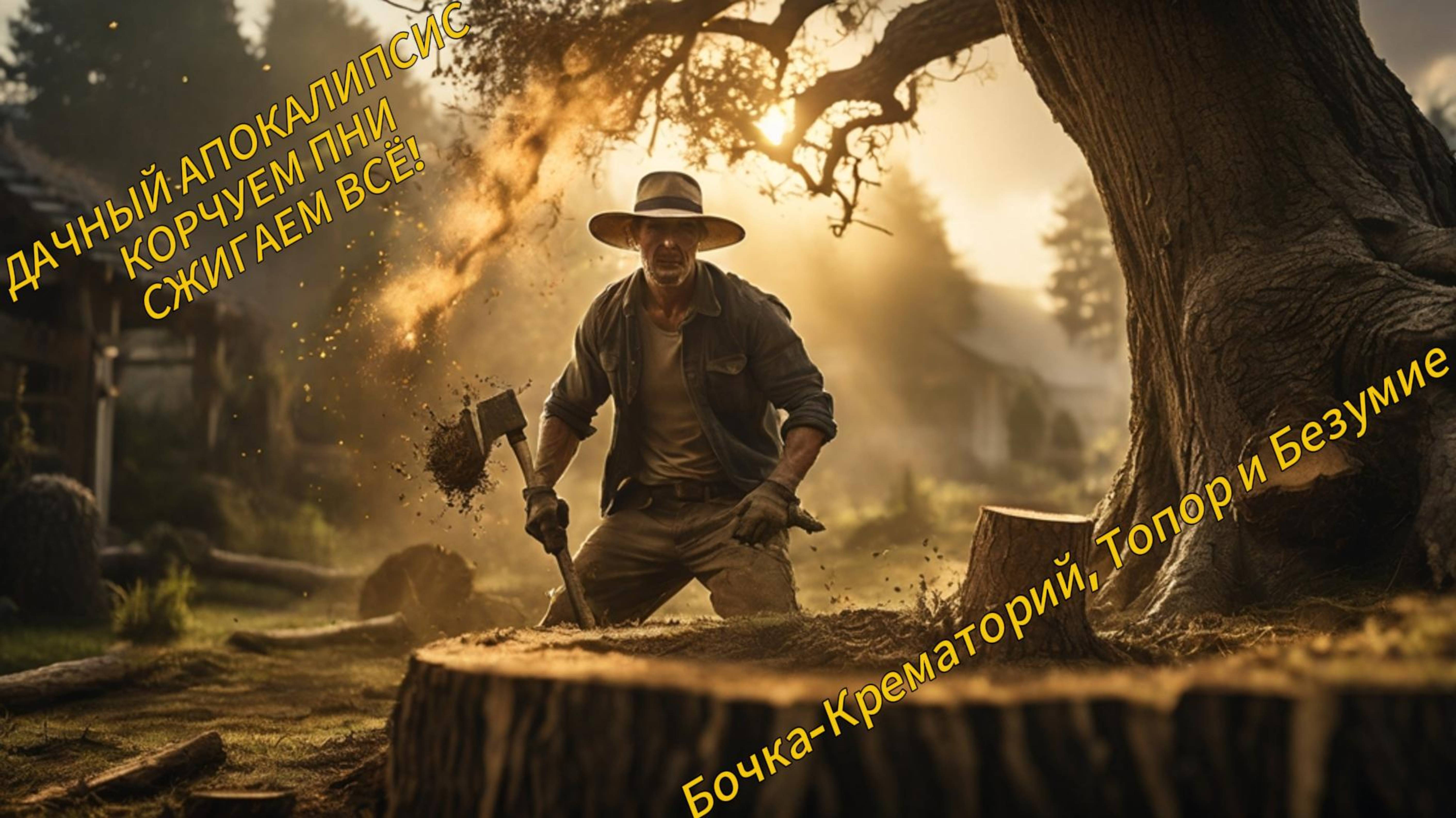 🔥 ДАЧНЫЙ АПОКАЛИПСИС: КОРЧУЕМ ПНИ и СЖИГАЕМ ВСЁ! / Бочка-Крематорий, Топор и Безумие 💥🪓