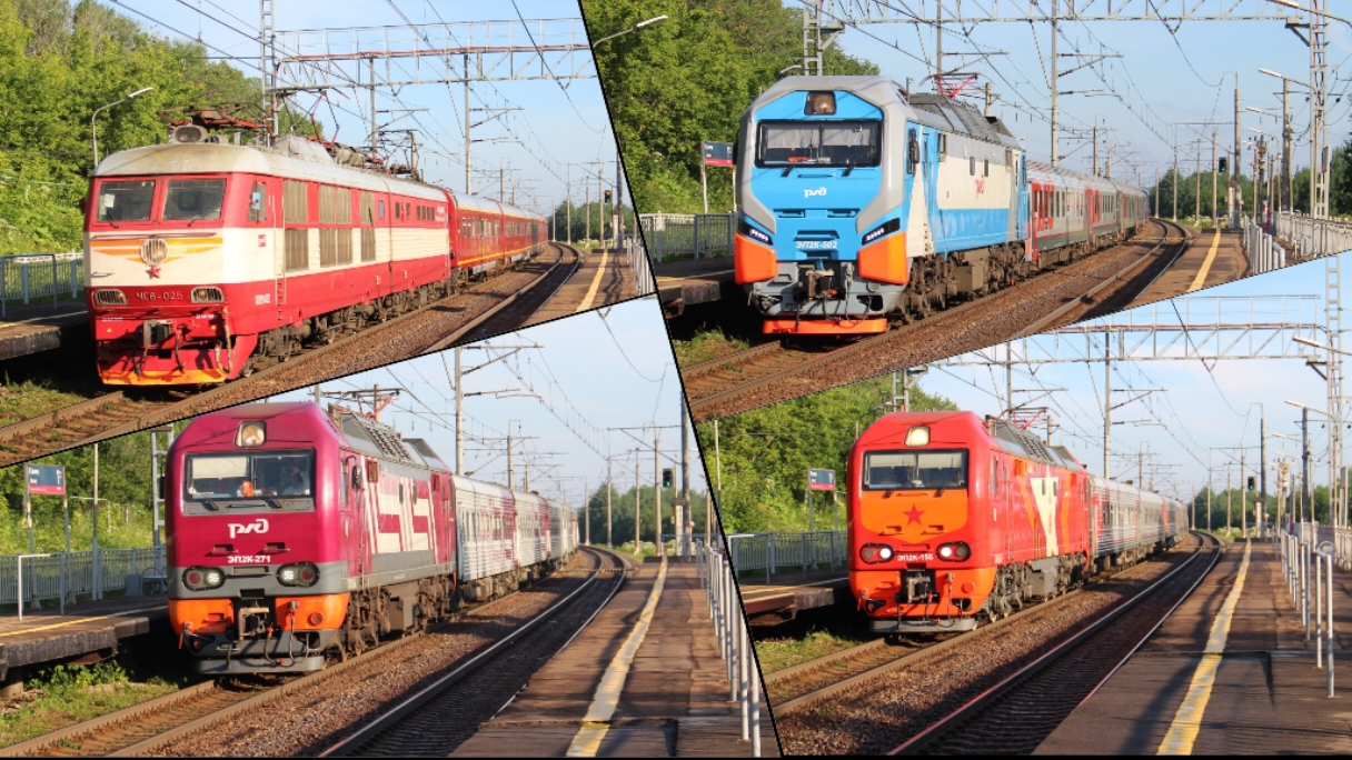 Утренний сборник поездов на Ленинградском направлении.