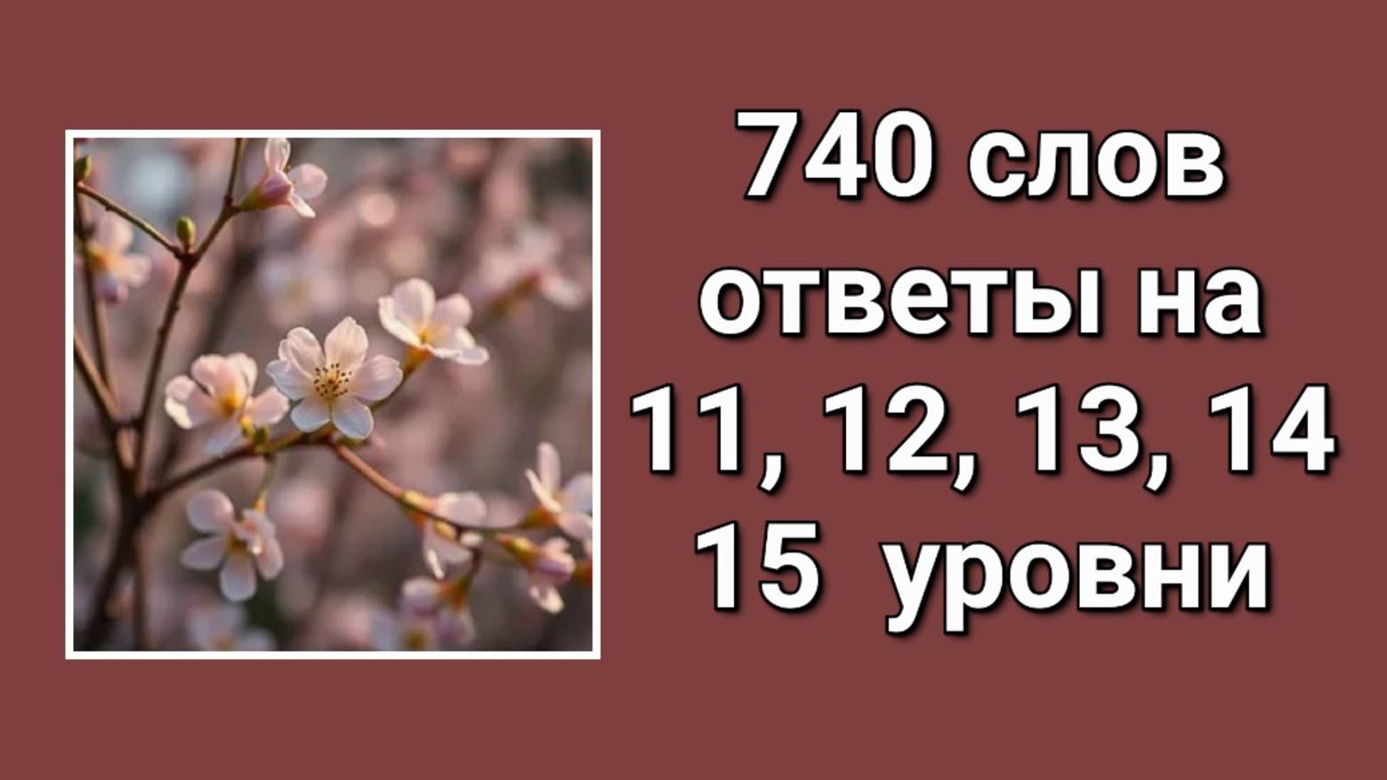Словесная игра 740 слов ответы 11, 12, 13, 14, 15 уровни