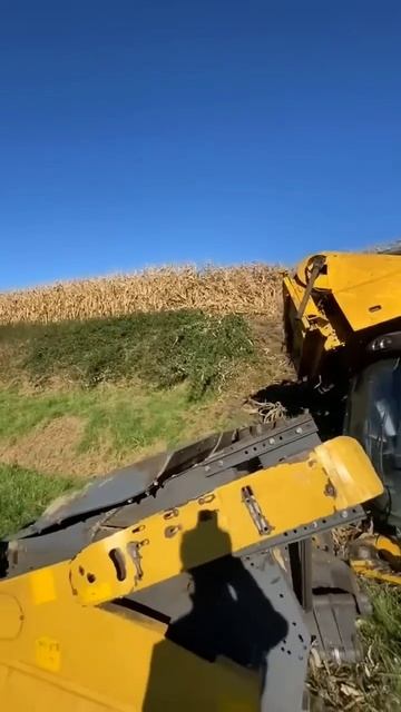 Комбайн на поле перевернулся