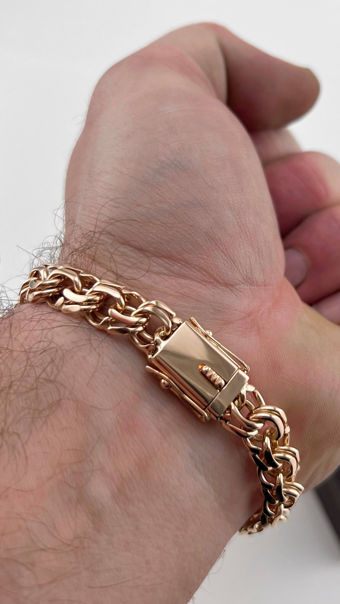 Золотой браслет Бисмарк 45 грамм с замком коробка