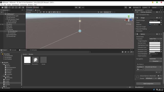 6 -AR Shooter Part 6 - Connecting the button to the script and adding the sound