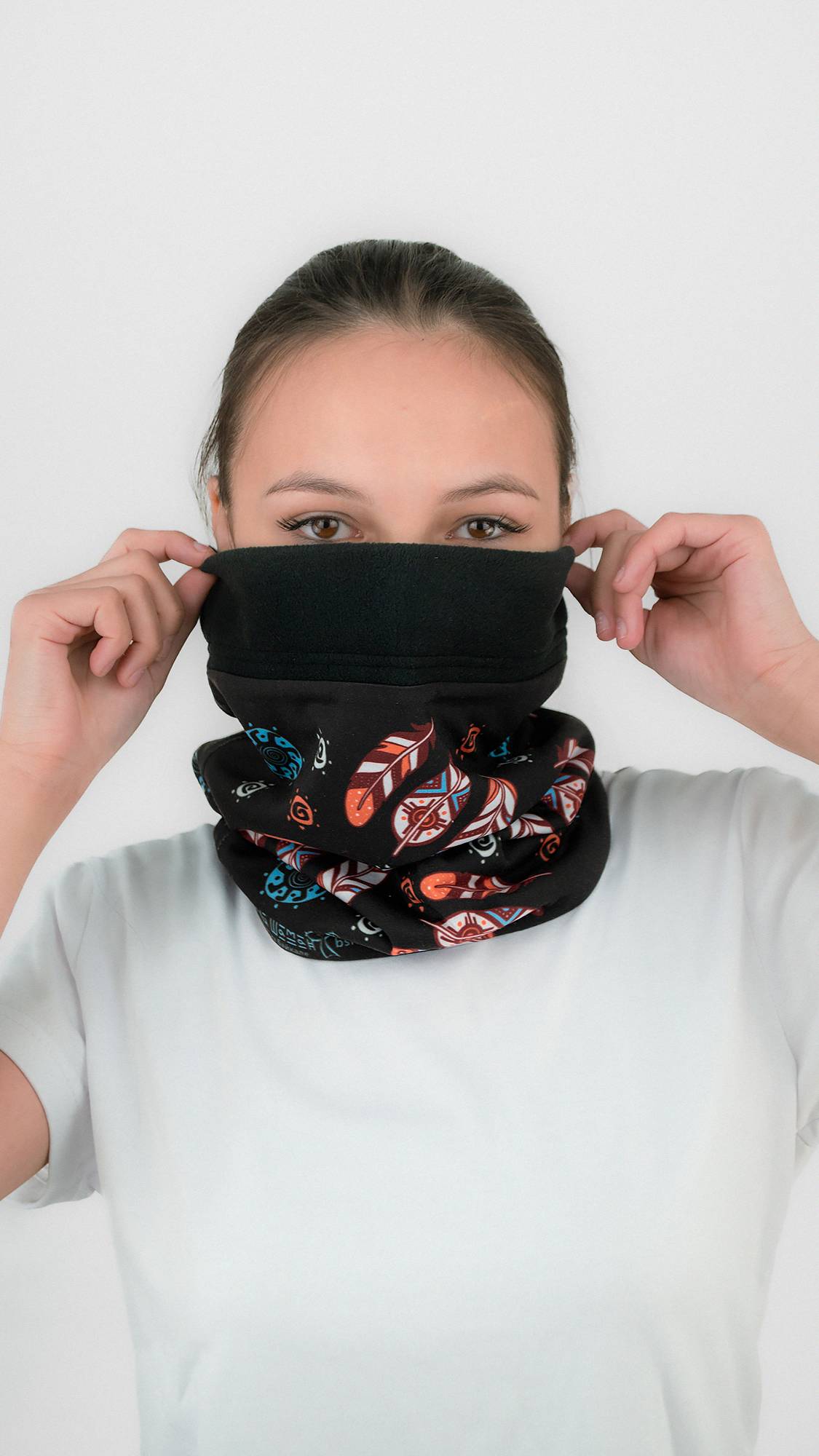 Бафф утепленный ПЕРЬЯ (черный)