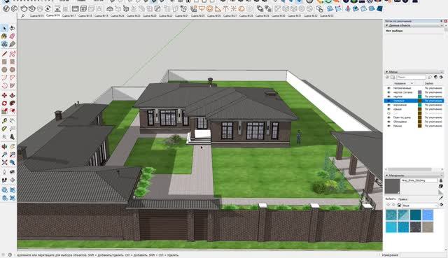 Одноэтажный дом в стиле Райта