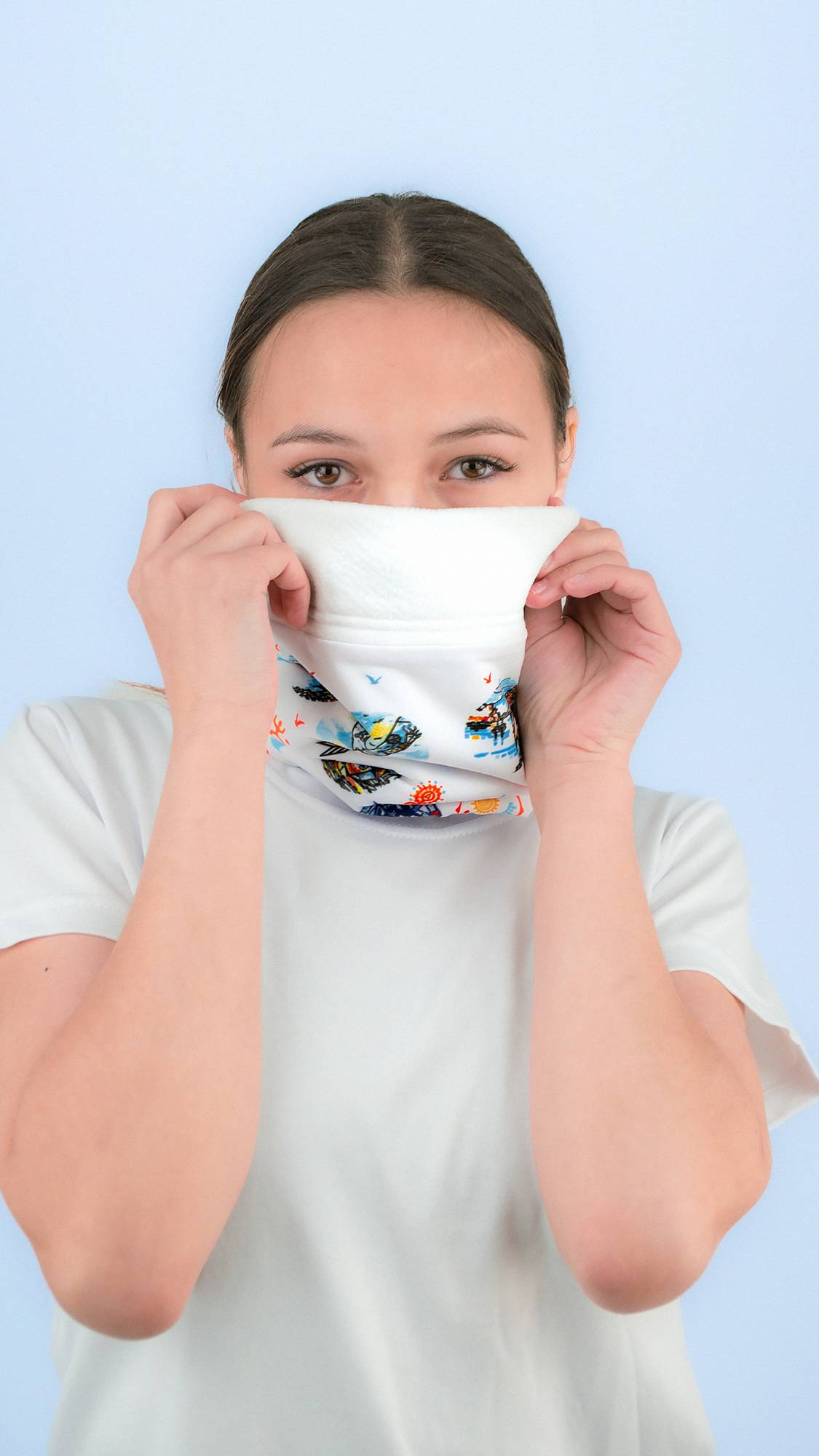 Бафф утепленный БАЙКАЛ С ТОБОЙ (белый)