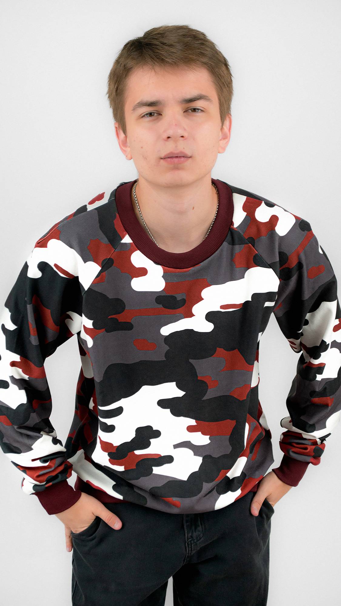 Свитшот КАМУФЛЯЖ (брусничный)