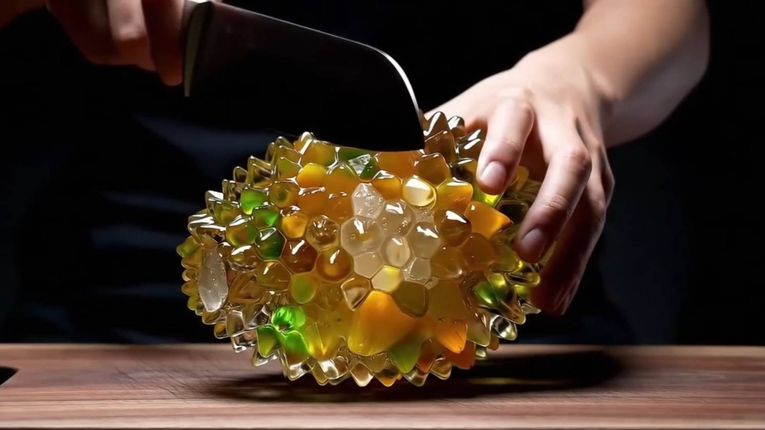 🍈 Завораживающая нарезка стеклянных фруктов ASMR 🔪🍉 АСМР