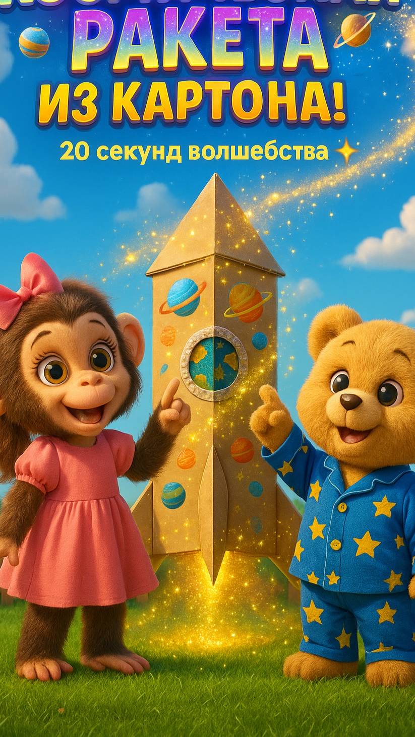 КАРТОННАЯ РАКЕТА ПРЕВРАТИЛАСЬ В НАСТОЯЩУЮ! 🚀 Подпишись на волшебство ✨ #СказкиСПользой