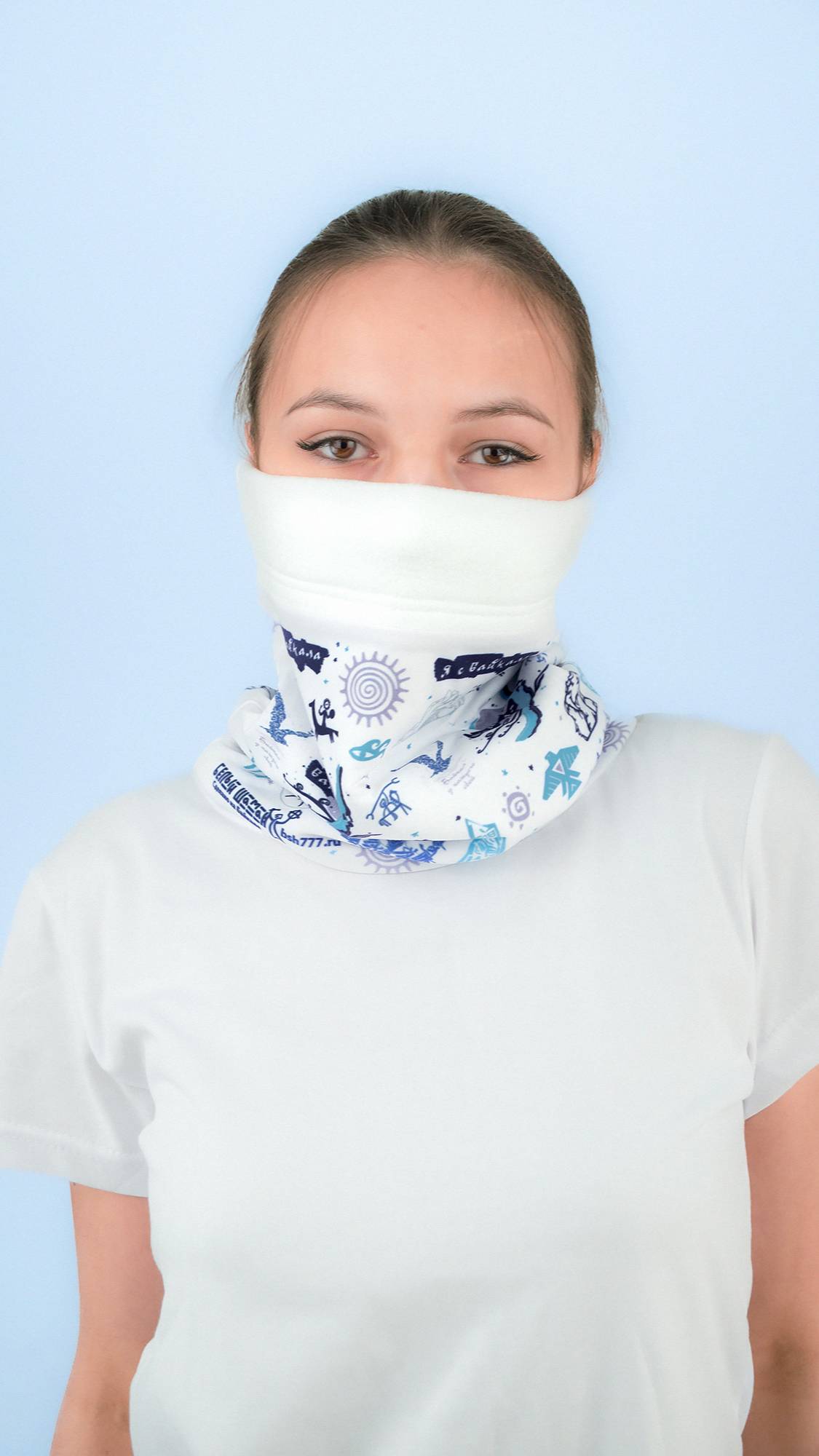 Бафф утепленный Я С БАЙКАЛА (белый)