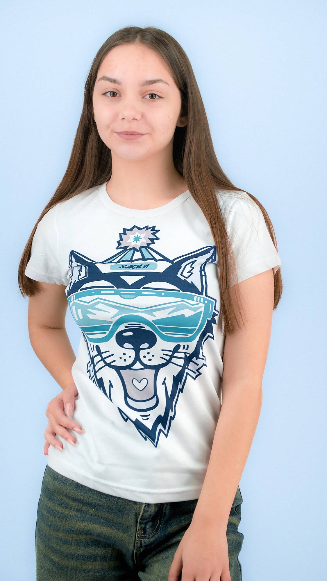 Футболка лайт двусторонняя приталенная ХАСКИ В ОЧКАХ ГЛОБАЛ