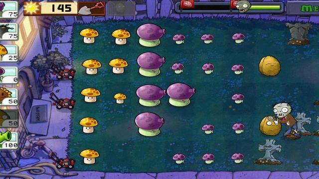 Plant vs zombie night уровень 4 (растения против зомби ночь)