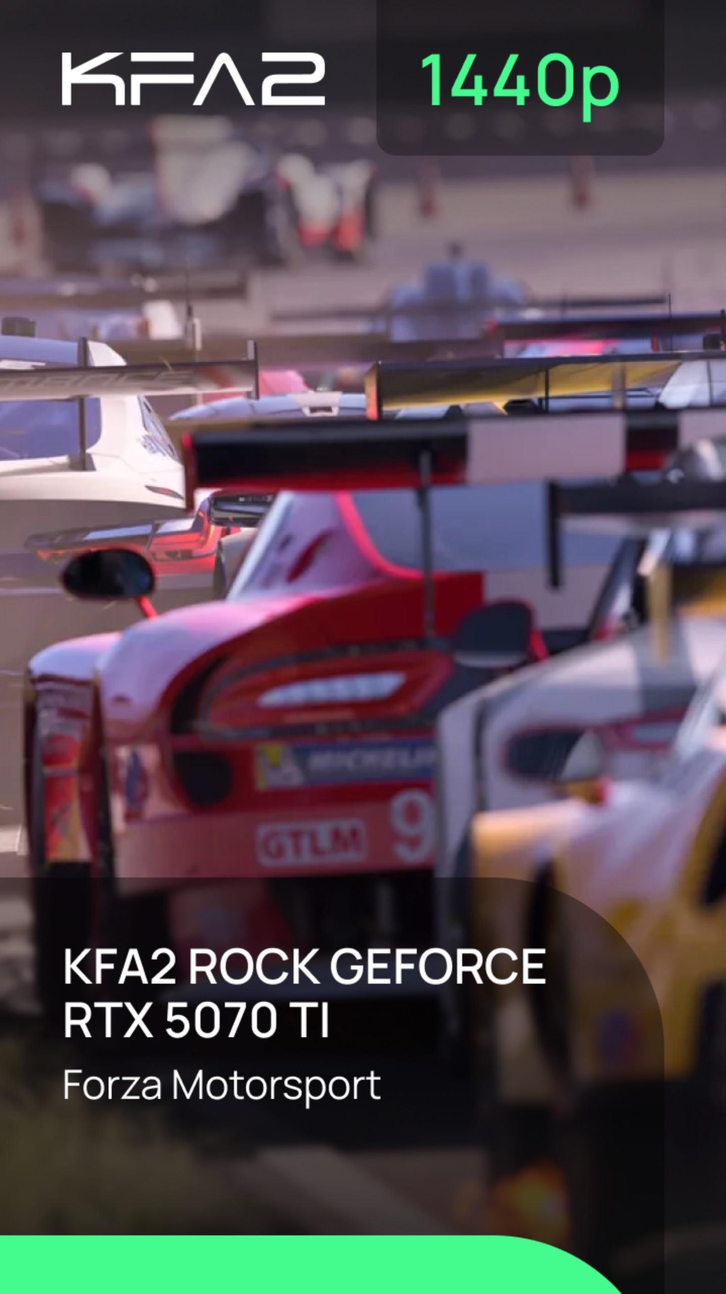 Тест видеокарты KFA2 ROCK GeForce RTX 5070 Ti Black | Forza Motorsport | 1440p (2K) разрешение