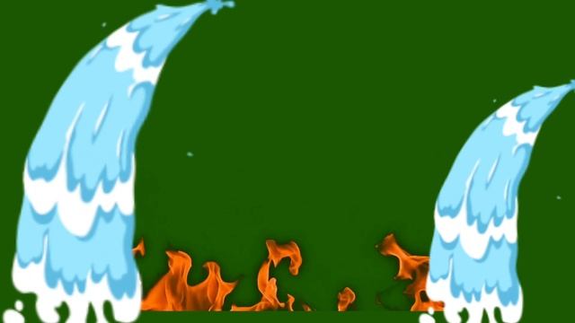 ФУТАЖ  - ПОЖАР - ХРОМАКЕЙ НА ЗЕЛЕНОМ ФОНЕ
