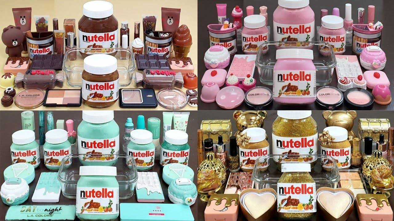 Моя лучшая коллекция слаймов НУТЕЛЛЫ , самые вкусные видео со слаймами ASMR