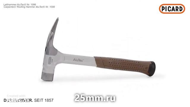 Молоток кровельщика PICARD AluTec® с гвоздодёром и магнитом. Лёгкий и очень прочный.