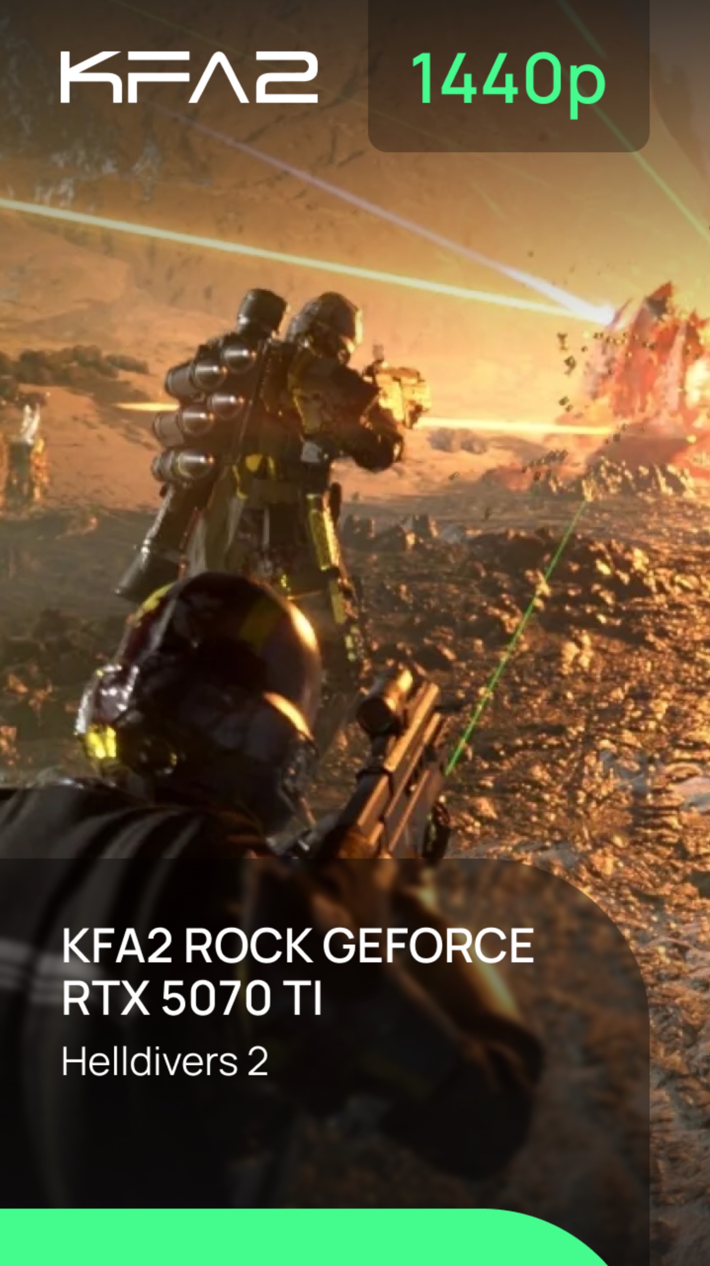 Тест видеокарты KFA2 ROCK GeForce RTX 5070 Ti Black | Helldivers 2 | 1440p (2K) разрешение