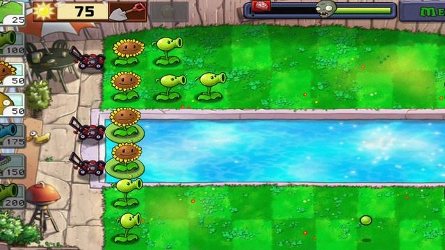 Plant vs zombie pool уровень 1 (растения против зомби пул)